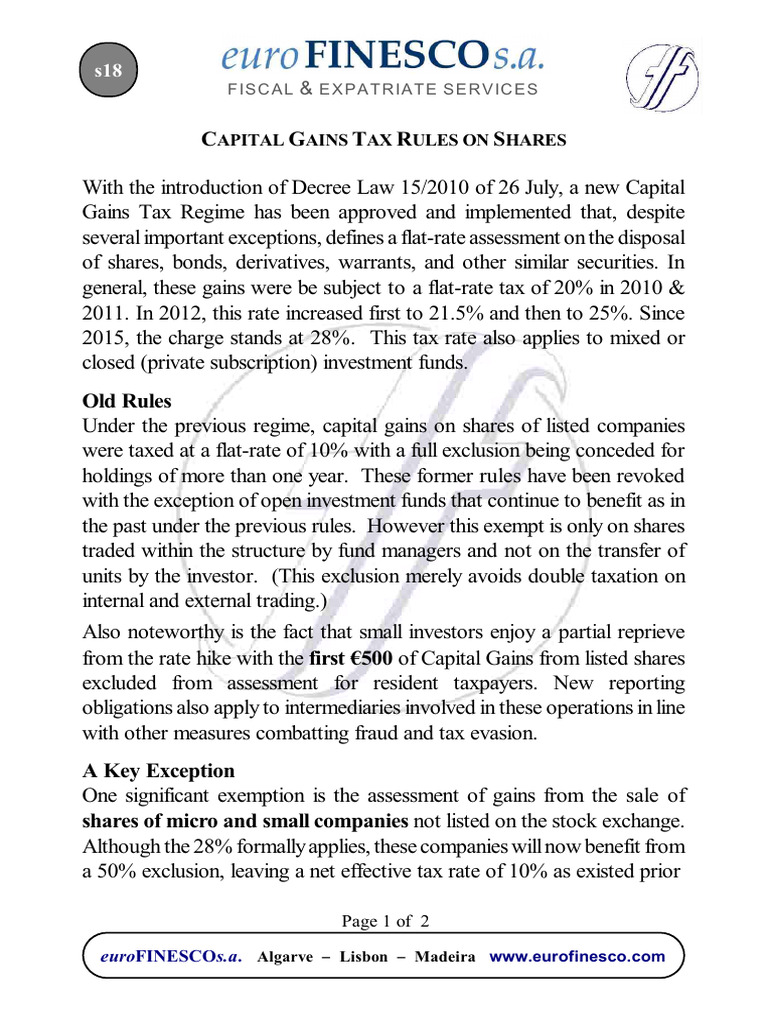 S18a - CGT Rules On Shares - A5 Emailer - 07apr2018 | PDF | Capital ...