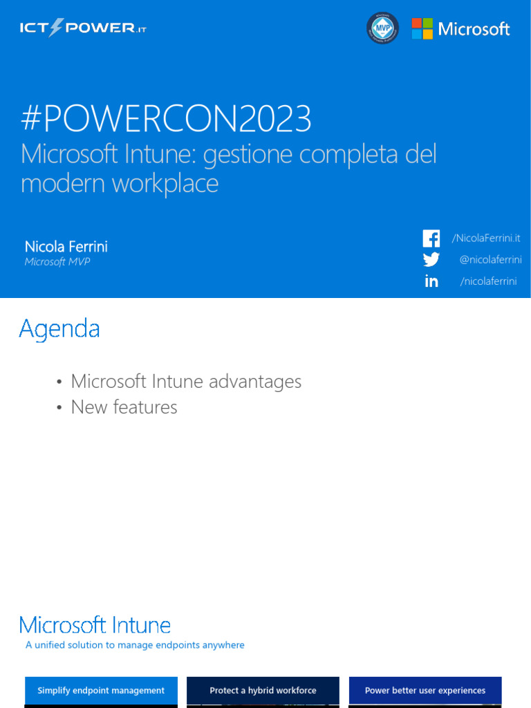 POWERCON2023 - Nicola Ferrini - Microsoft Intune - Gestione Completa Del Modern Workplace | PDF ...
