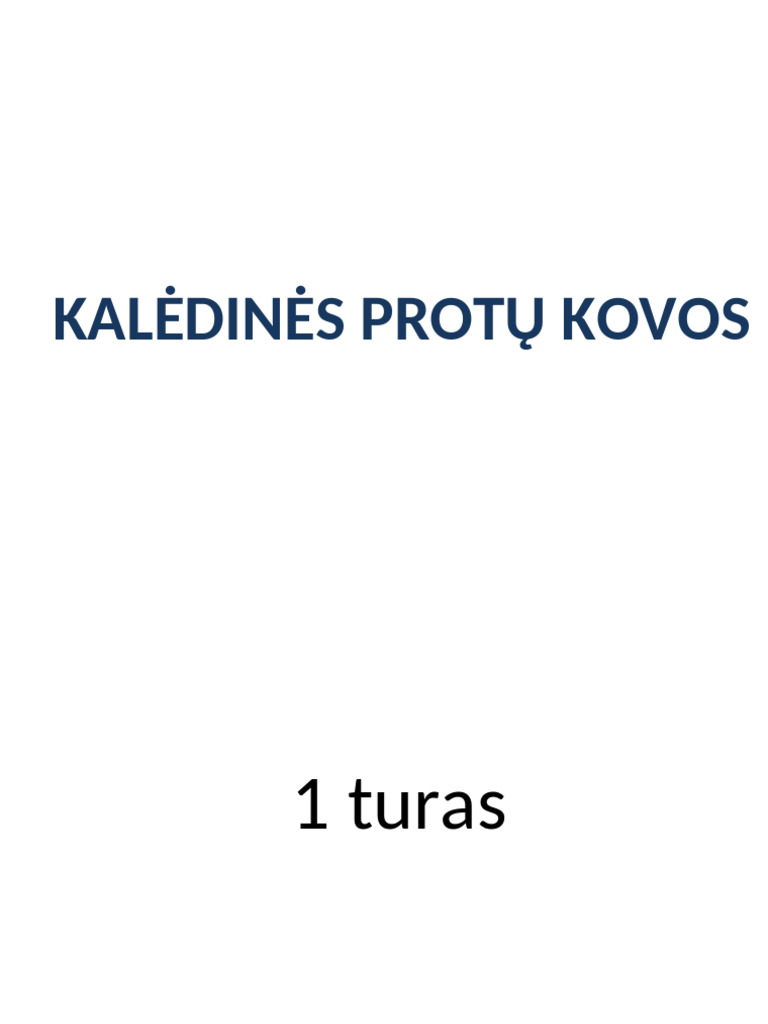 Protu Kovos (1 Turas) | PDF