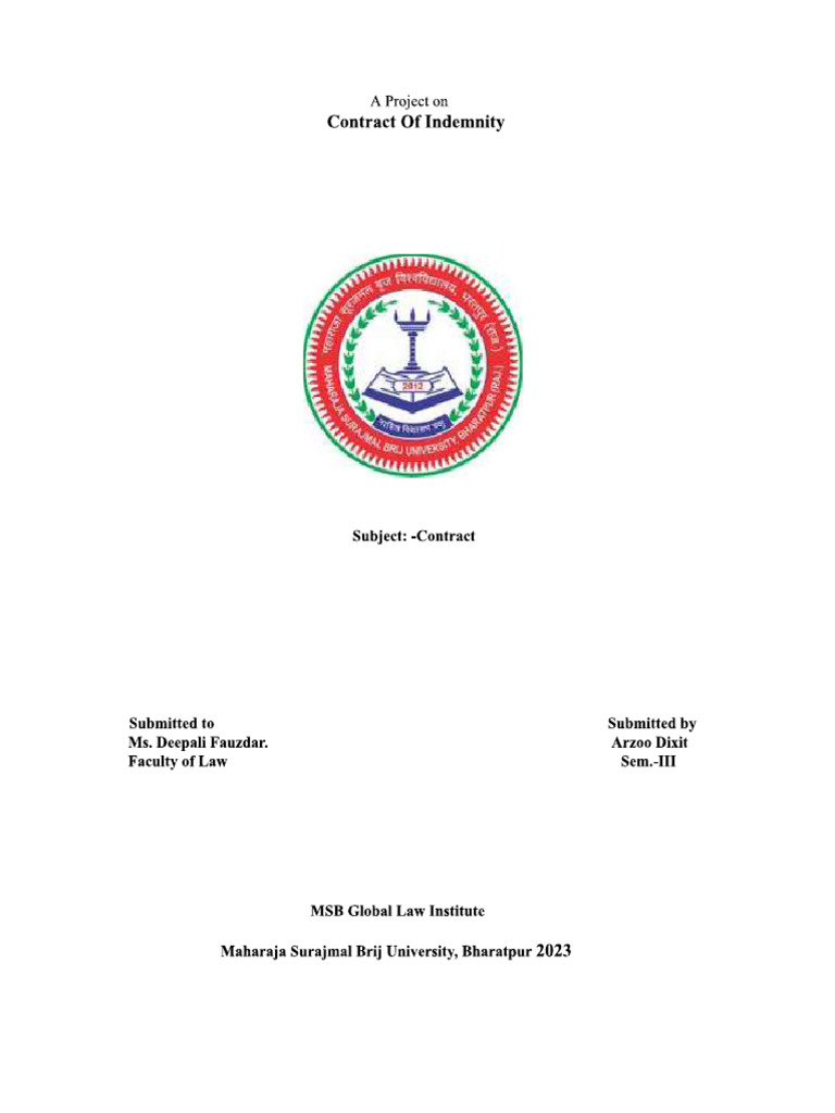 INDEMNITY | PDF
