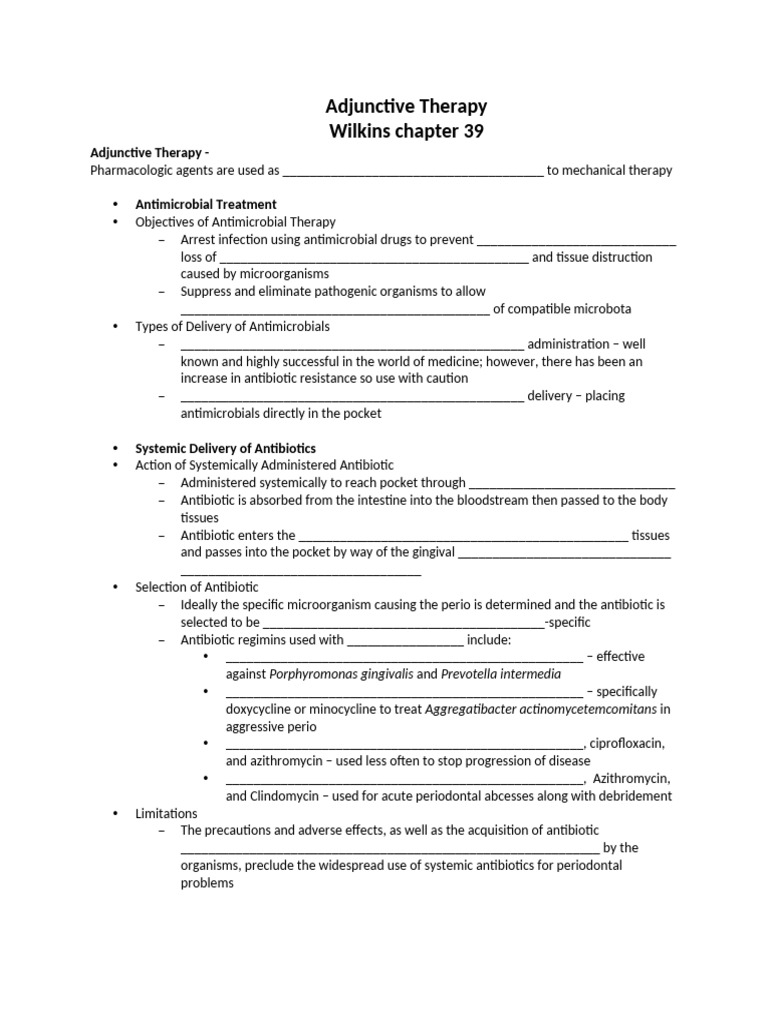 Adjunctive Therapy 2022 | PDF | Periodontology | Medical Specialties