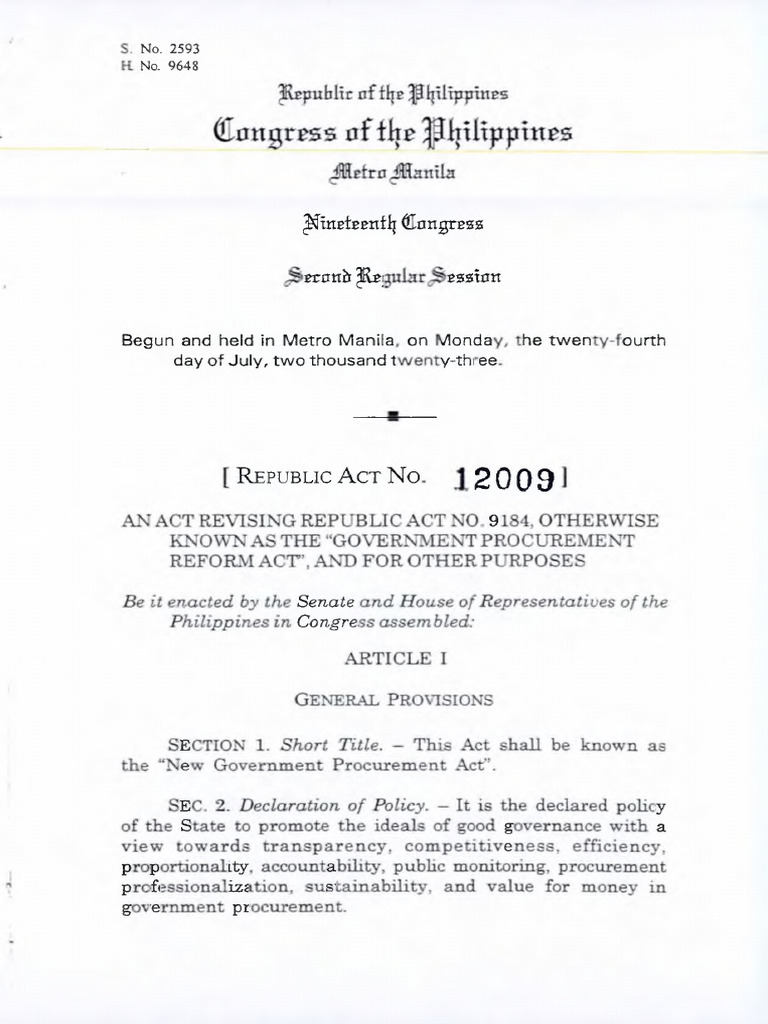 Ra 12009 | PDF