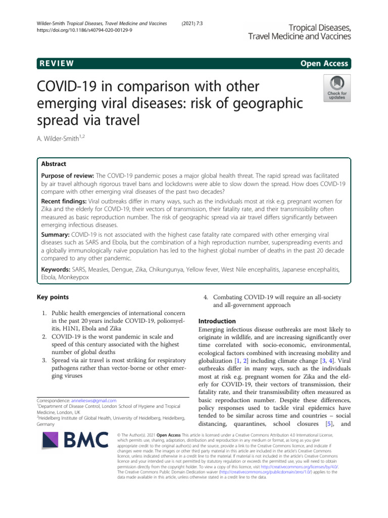 COVID-19 in Comparison With Other Emerging Viral Diseases: Risk of ...