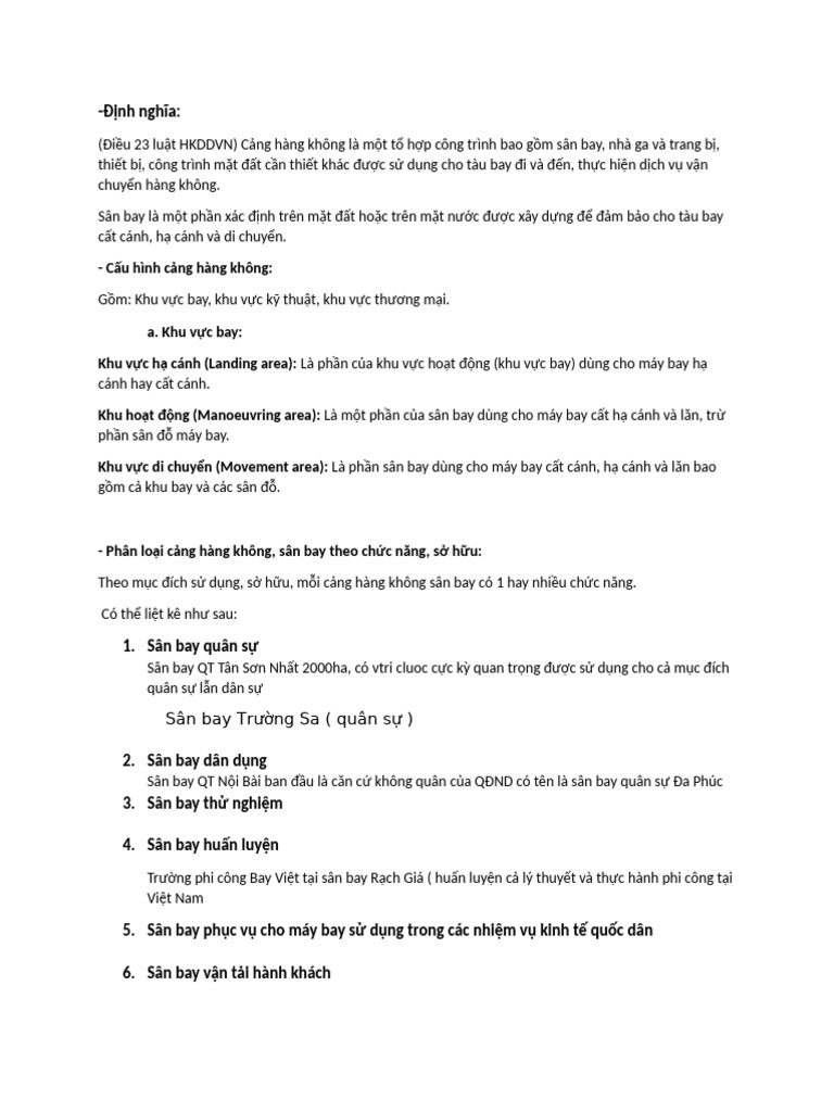 CSHT Sân bay-AnhPutin | PDF