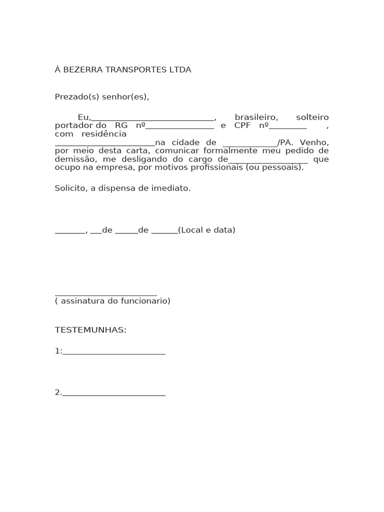 Modelo de Documento de Dispensa | PDF