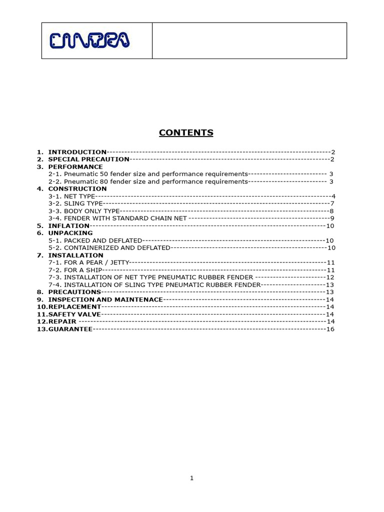 6 - Cintra - Handling Manual Pneumatic Rubber Fender | PDF