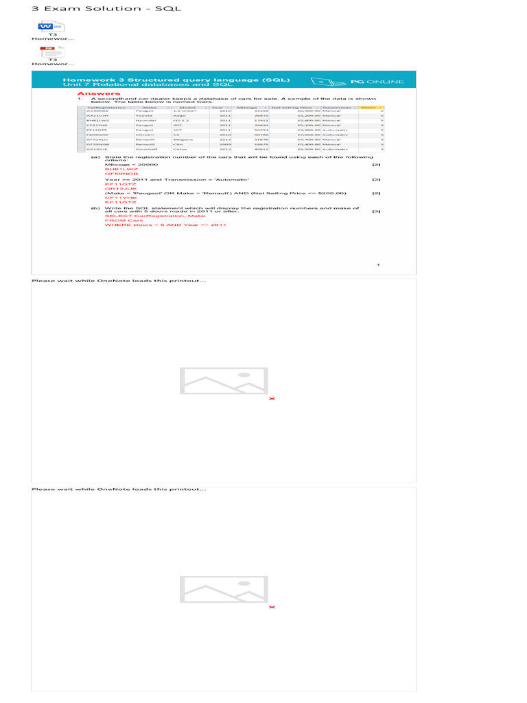 3 Exam Solution - SQL | PDF