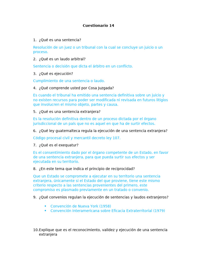 Ejecución y Reconocimiento de Sentencias Extranjeras | PDF | Sentencia ...