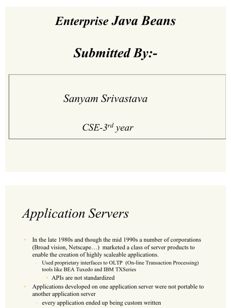 Enterprise Java Beans | PDF | Enterprise Java Beans | Application Server