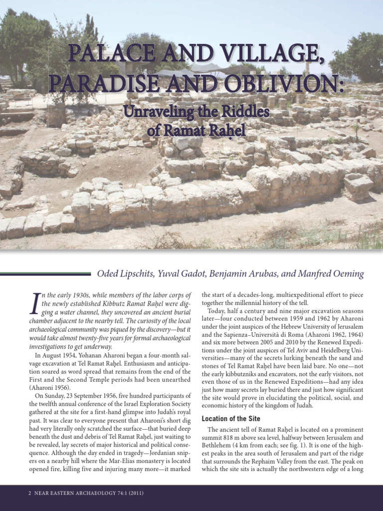 Ramat Rahel - NEA 2011 | PDF | Jerusalem | Kingdom Of Judah
