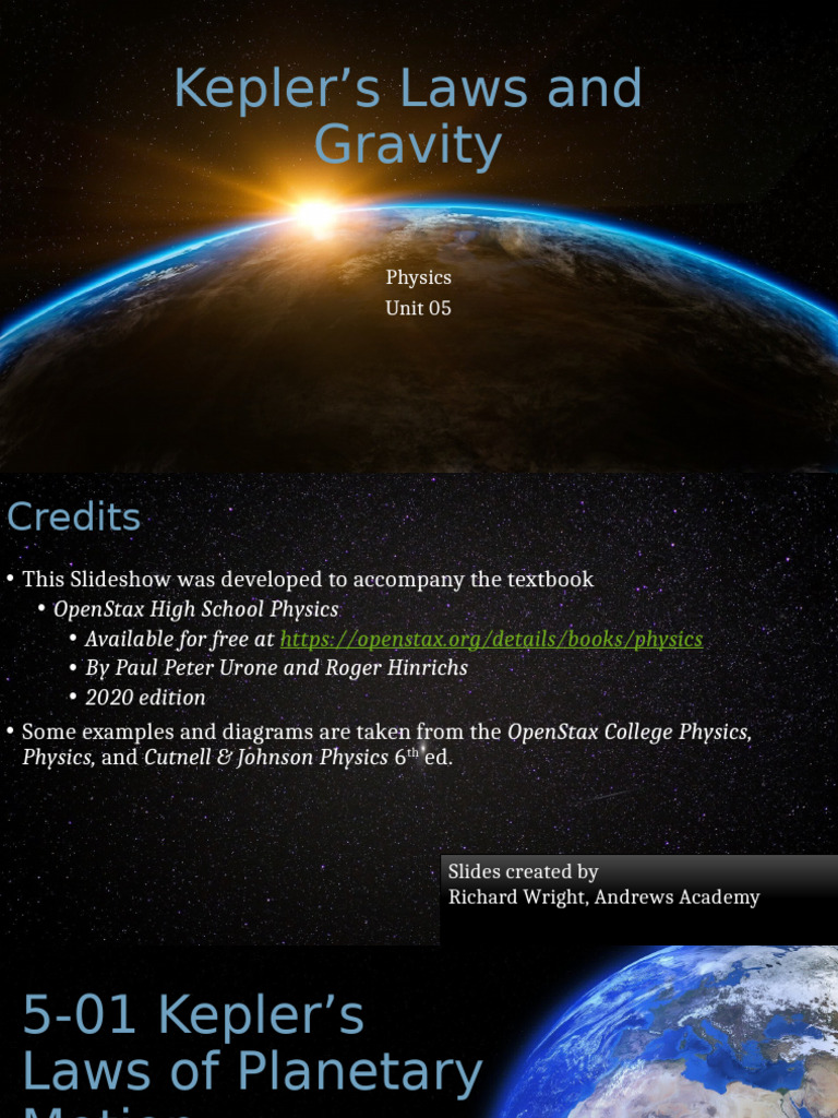 HSPhysics 05 Keplers Laws and Gravity | PDF | Orbit | Gravity