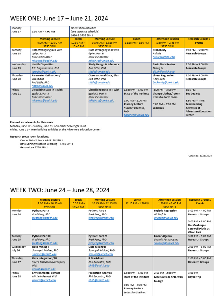 2024 BDSI Master Schedule 06262024 | PDF | Applied Mathematics | Data ...