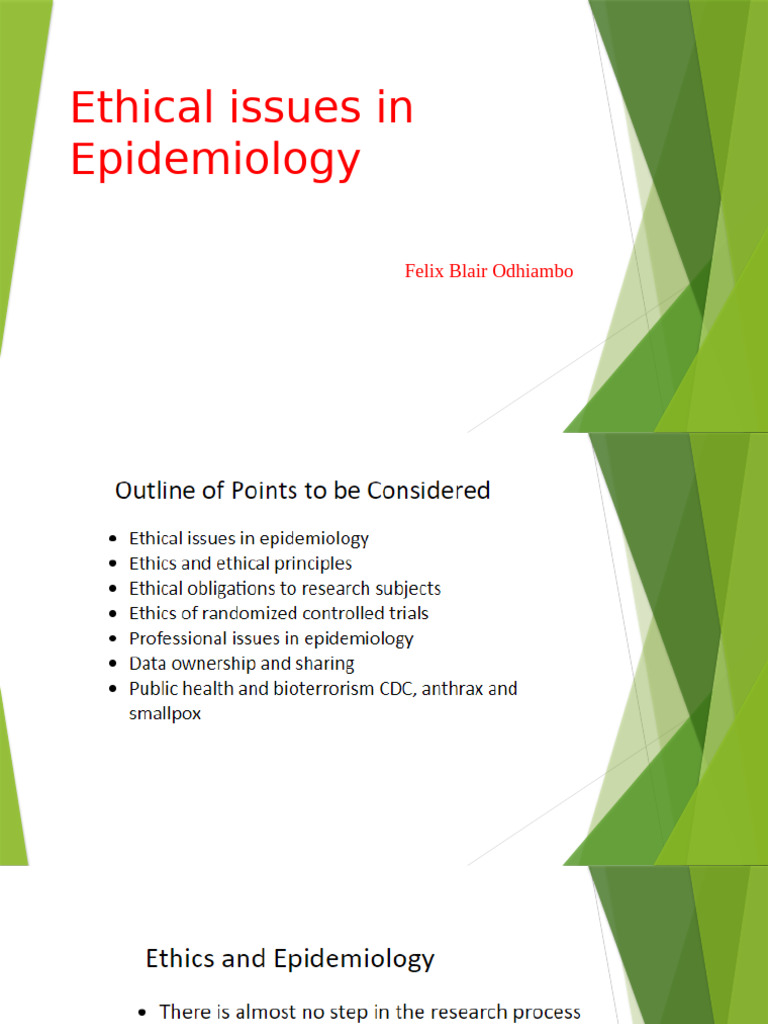 Ethical Issues in Epidemiology | PDF