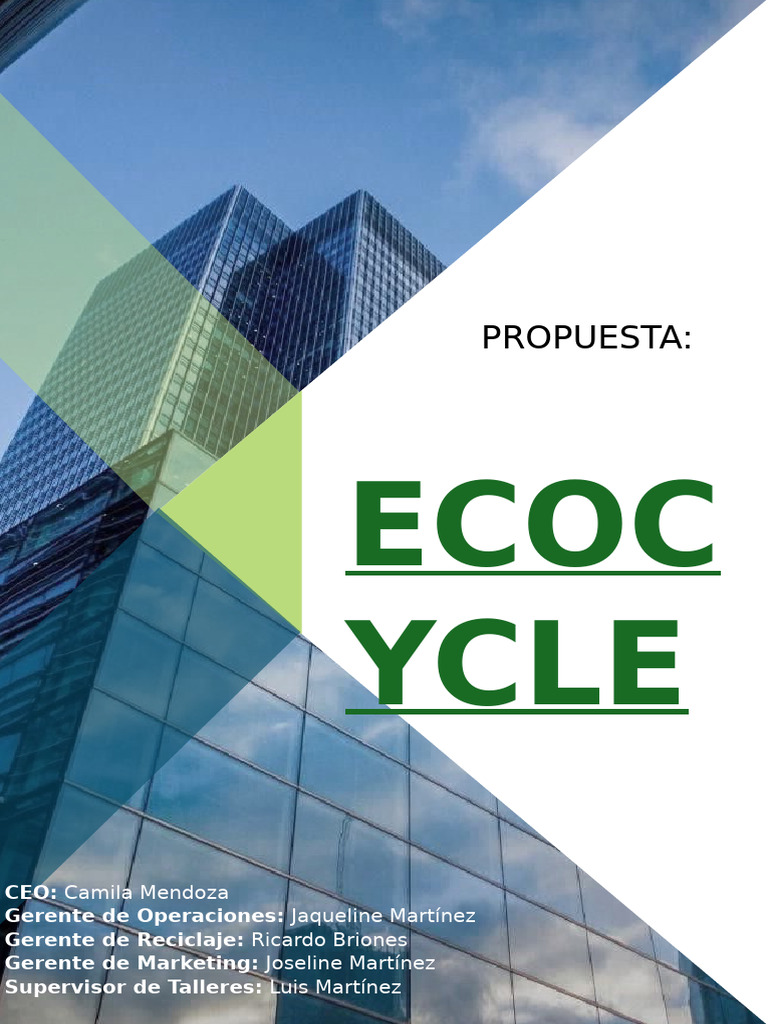 Propuesta Ecocycle | PDF | Residuos | Reciclaje