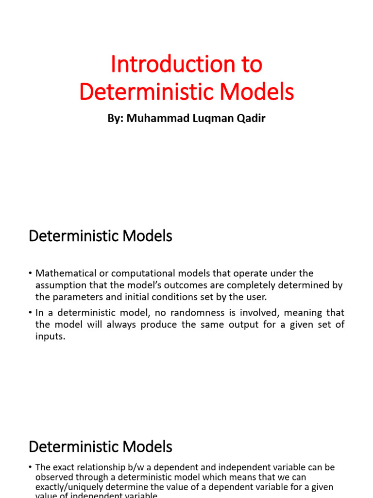 Introduction To Deterministic Models | PDF | Determinism | Probability Distribution