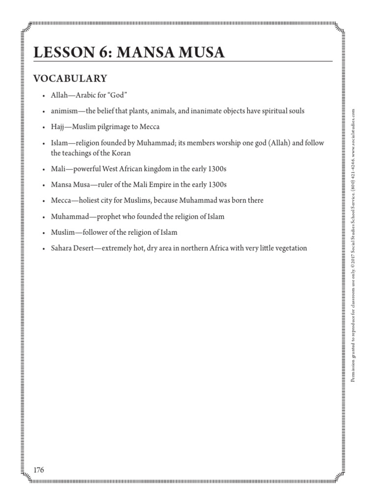 Africa Mansa Musa - StudentHandouts | PDF | Mali | Mecca
