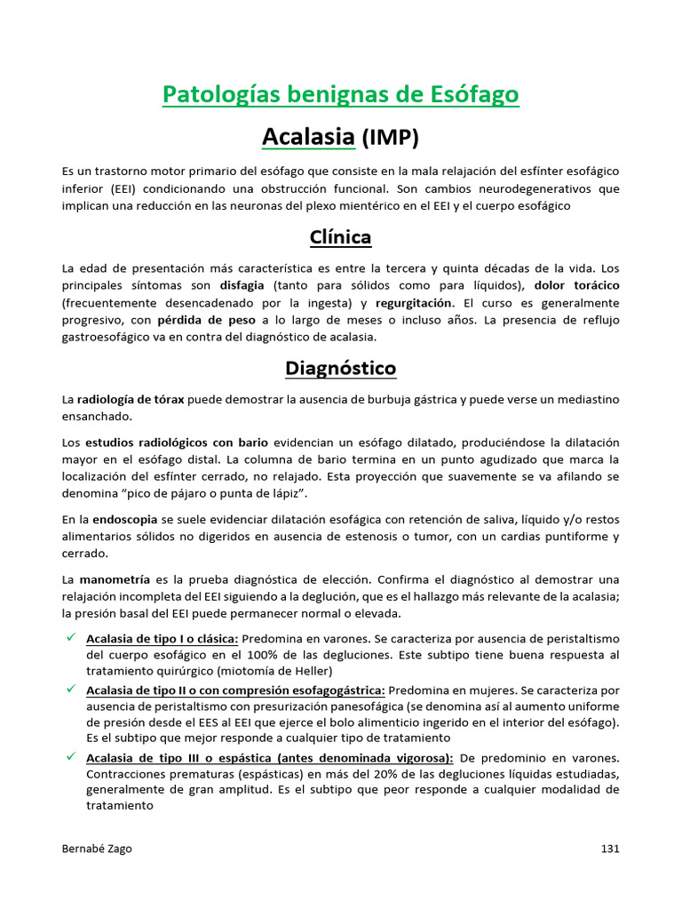 Patologia Benigna Del Esofago | PDF | La enfermedad por reflujo ...