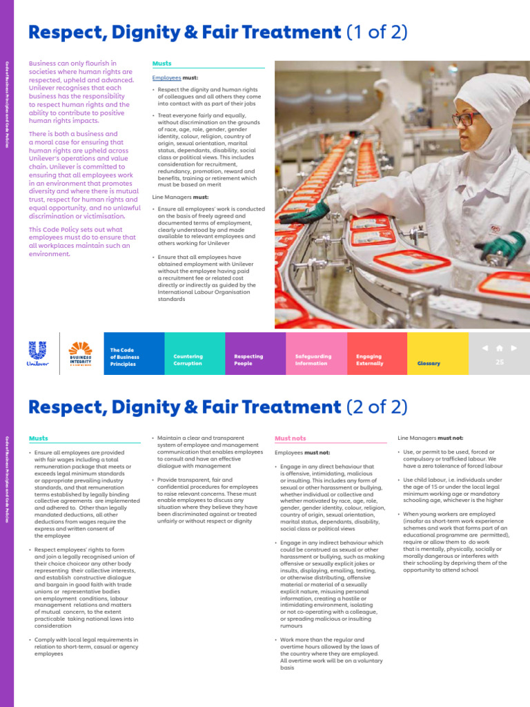 Respect, Dignity & Fair Treatment - English | PDF | Employment | Labour Law