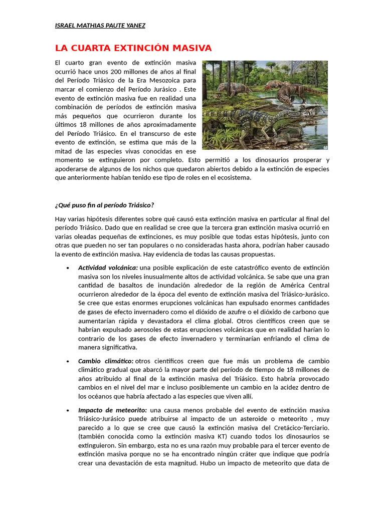 La Cuarta Extinción Masiva | PDF | Extinción | Geografía Física