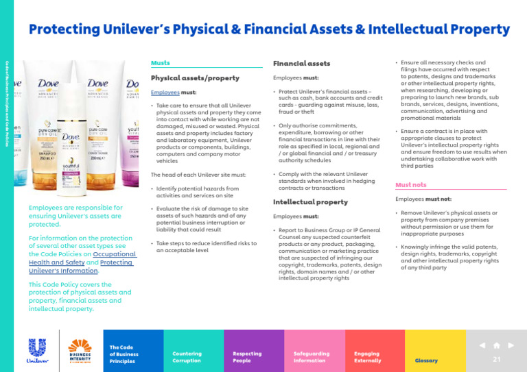 Protecting Unilever's Physical & Financial Assets & Intellectual ...