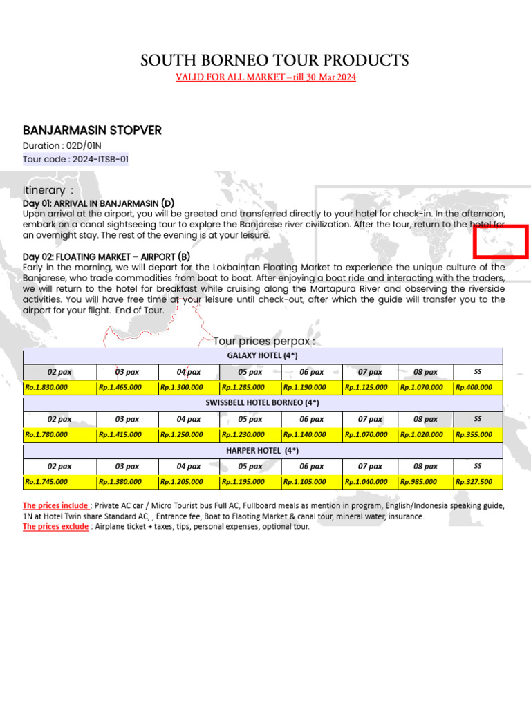 South Borneo Program 2024 | PDF | Tourism