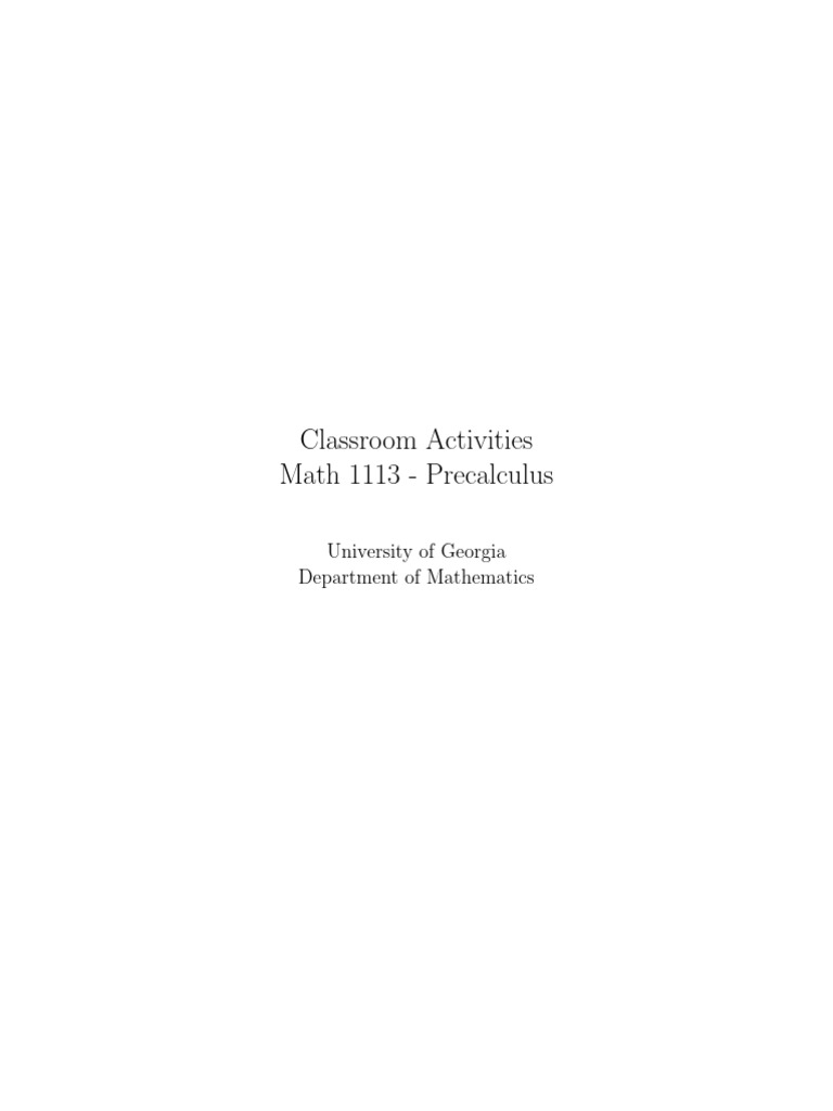 MATH1113 Workbook | PDF | Function (Mathematics) | Slope