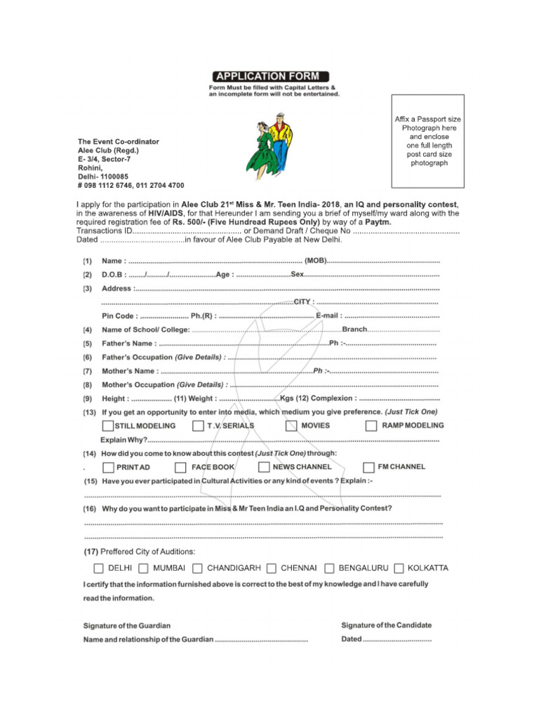 Teen India Contest Application | PDF