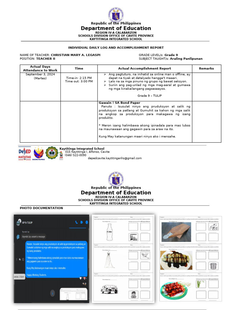 Legaspi - Ap 9 Idlar-Sept 3-2024 | PDF | Philippines