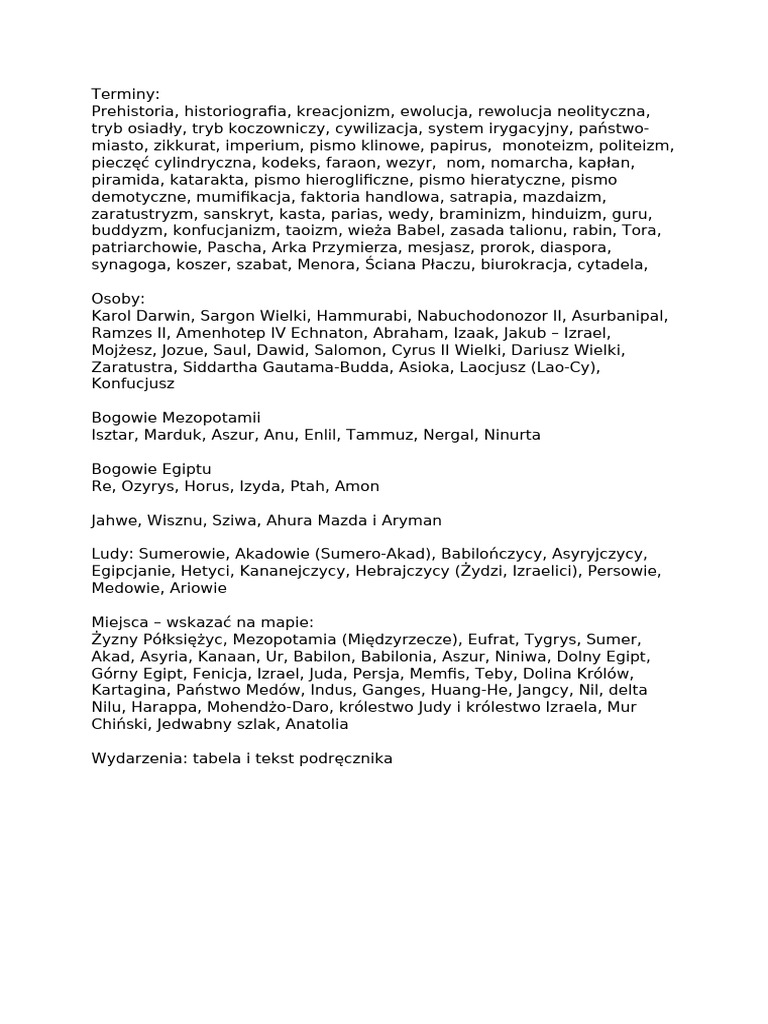 Zagadnienia Do Sprawdzianu | PDF