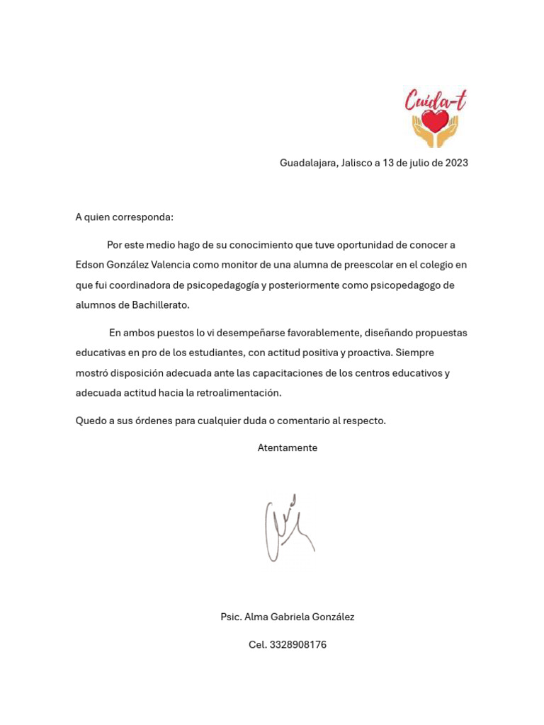 Carta Edson | PDF