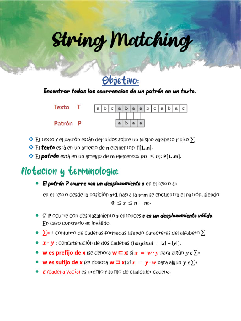 String Matching_RL-ME | PDF | Cadena (informática) | Función (Matemáticas)