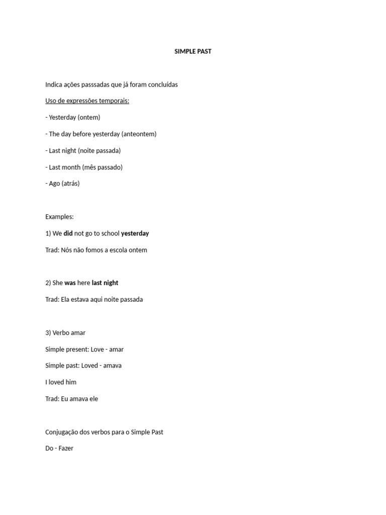 Simple Past | PDF