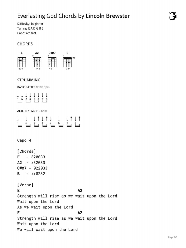 everlasting god chords | PDF