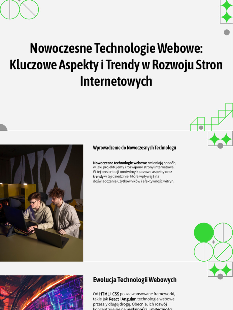Slidesgo Nowoczesne Technologie Webowe Kluczowe Aspekty i Trendy w Rozwoju Stron Internetowych ...