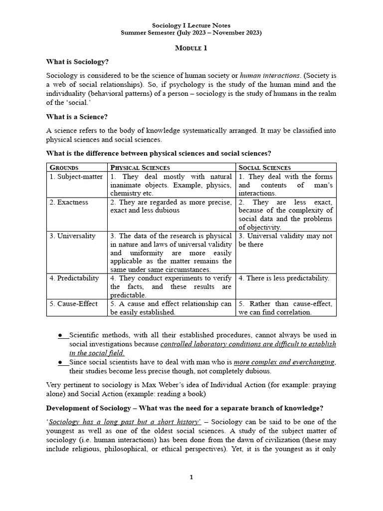 Sociology Lecture Notes.docx - Google Docs | PDF | Sociology | Theory