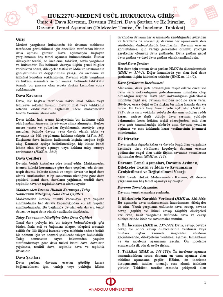 Medeni Usul Sınav | PDF