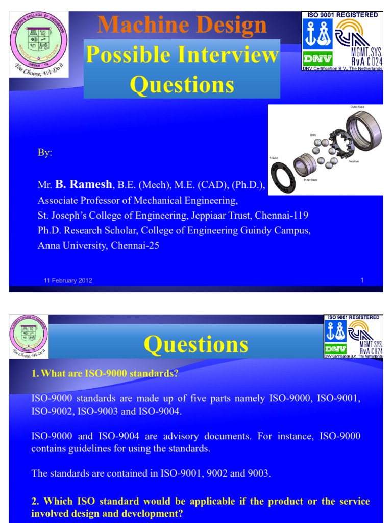 Machine Design Interview Questions | PDF | Finite Element Method | Design