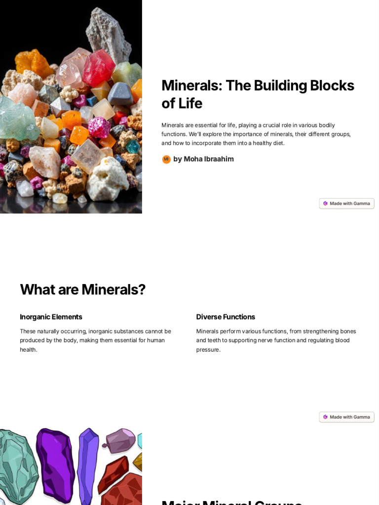 Essential Minerals for Health and Diet | PDF | Nutrients | Nutrition