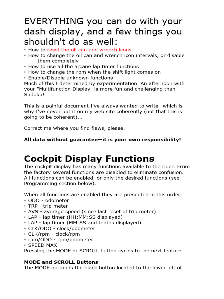 EVERYTHING You Can Do With Your Dash Display | PDF | Timer | Clock
