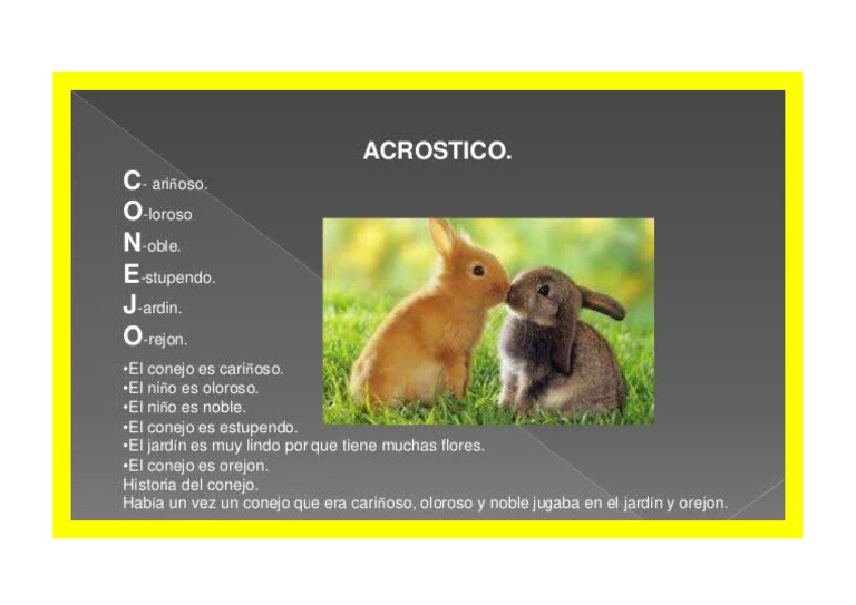 Acrostico Conejo Animal | PDF