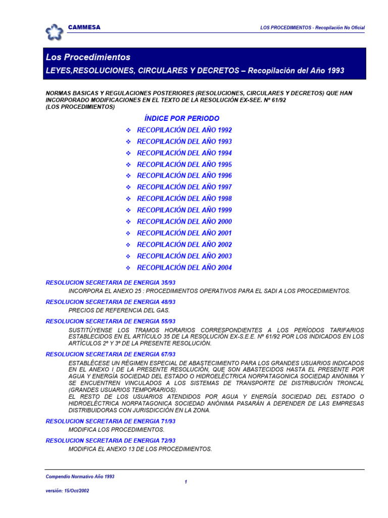 Normativa Año 1993 | PDF