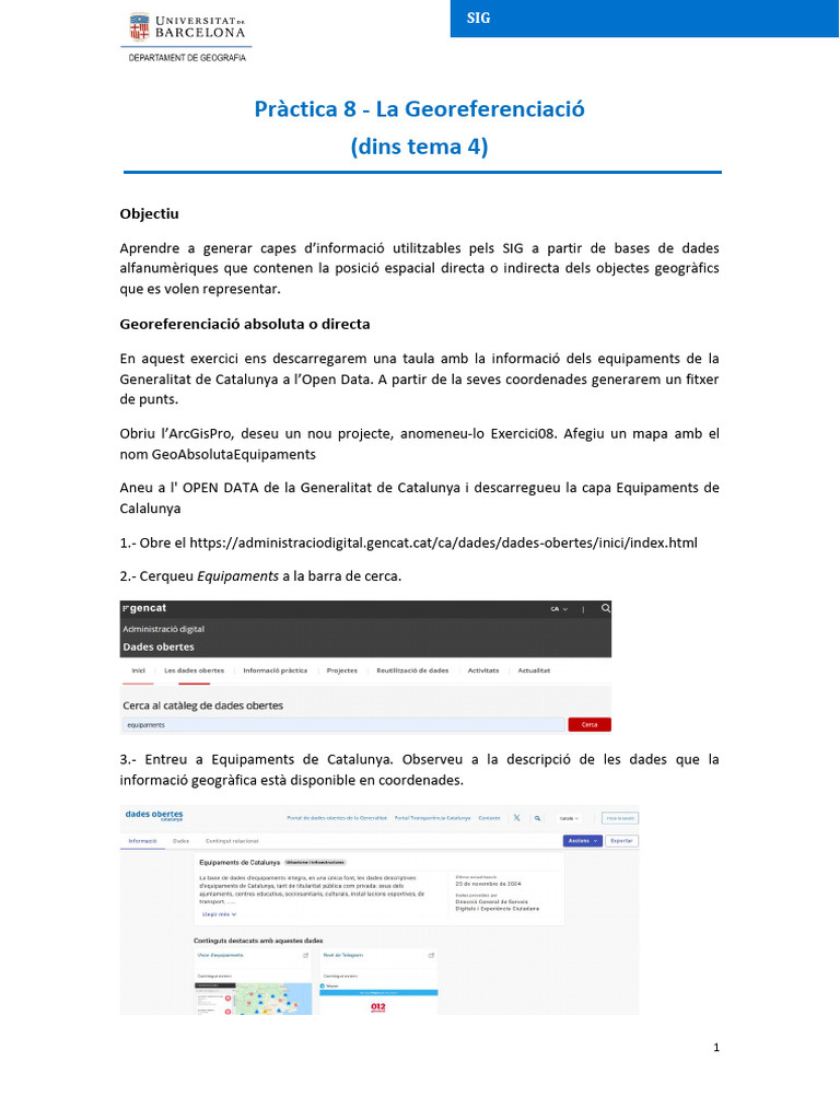 08 Exercici 8 Georeferenciació | PDF
