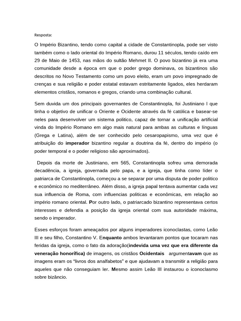 Resumo de Iconoclasmo Com Pequenas Revisões HistoriaMedieval | PDF ...