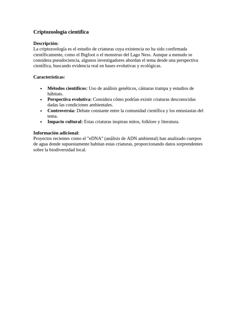 Criptozoología Científica | PDF