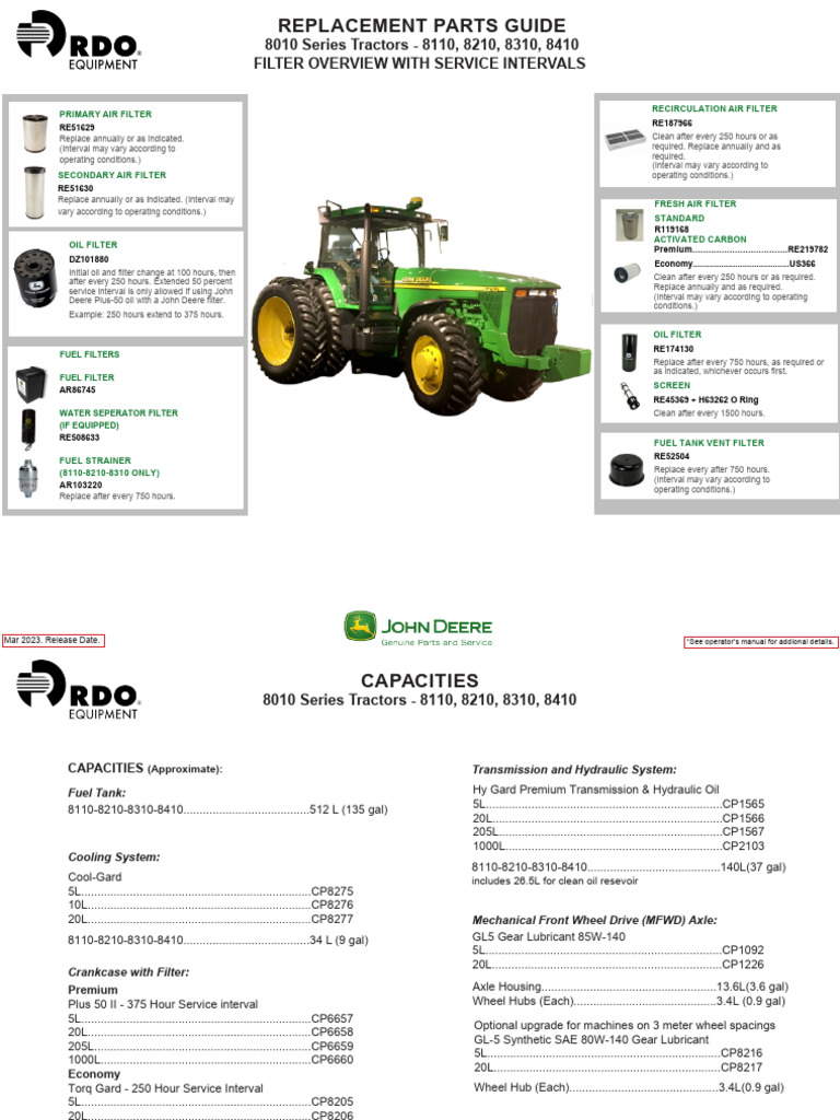 8010 Series Tractor Parts Guide | PDF | Axle | Tractor
