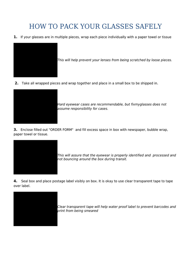Packing Instructions and Shipping Label | PDF