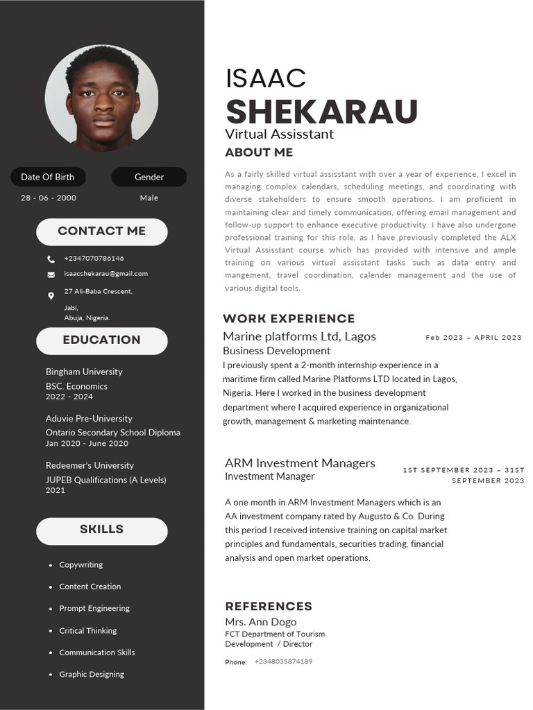 Isaac Shekarau CV (VA).pdf | PDF | Business