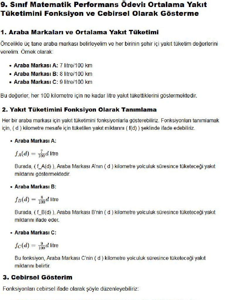 Sınıf Performans Görevi | PDF