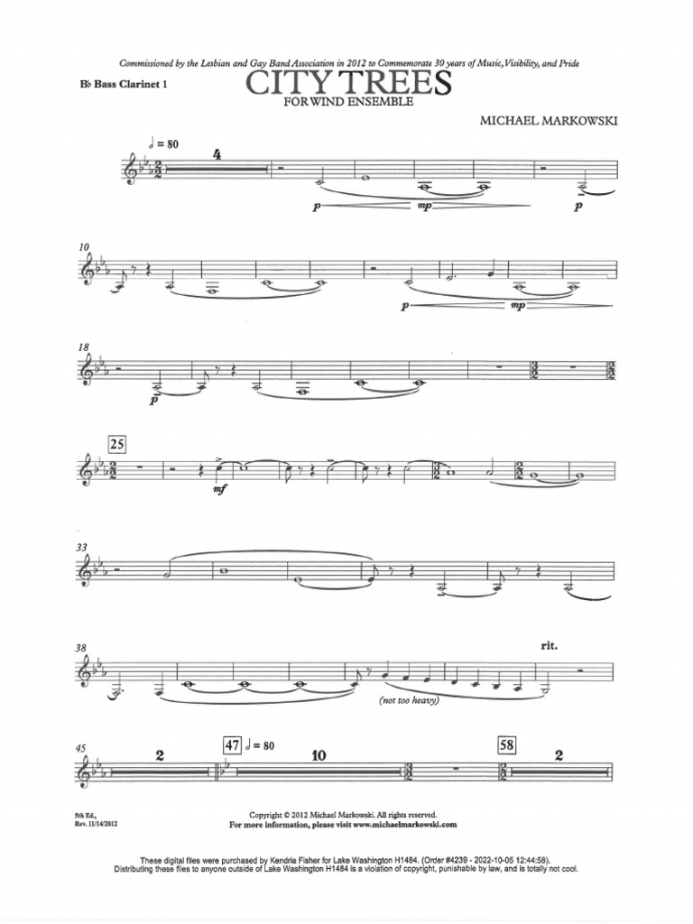 City Trees - Clarinet Bass 1 | PDF
