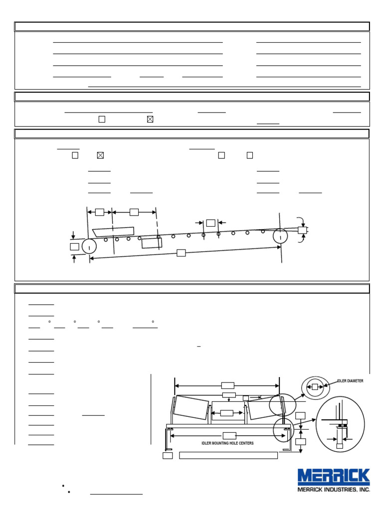 Idler Diameter Belt Scale Data Sheet | PDF